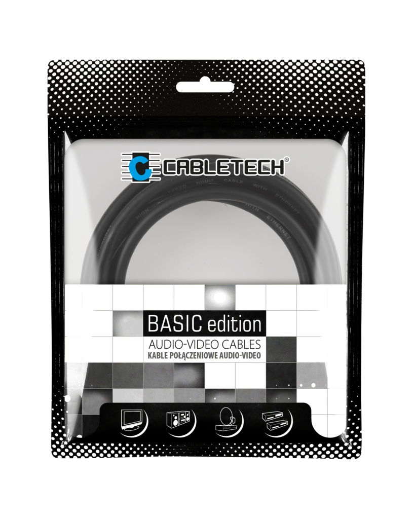 Kabel 3.5 wtyk stereo – 3.5 gniazdo stereo 1.8m Cabletech Basic Edition ...